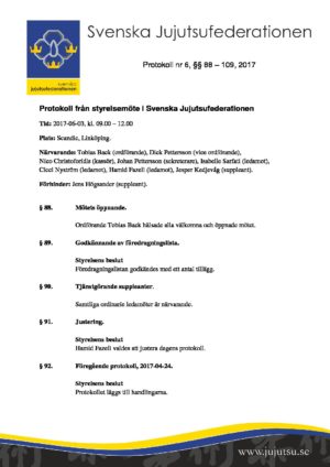 Styrelseprotokoll-2017-06-03 | Svenska Jujutsufederationen